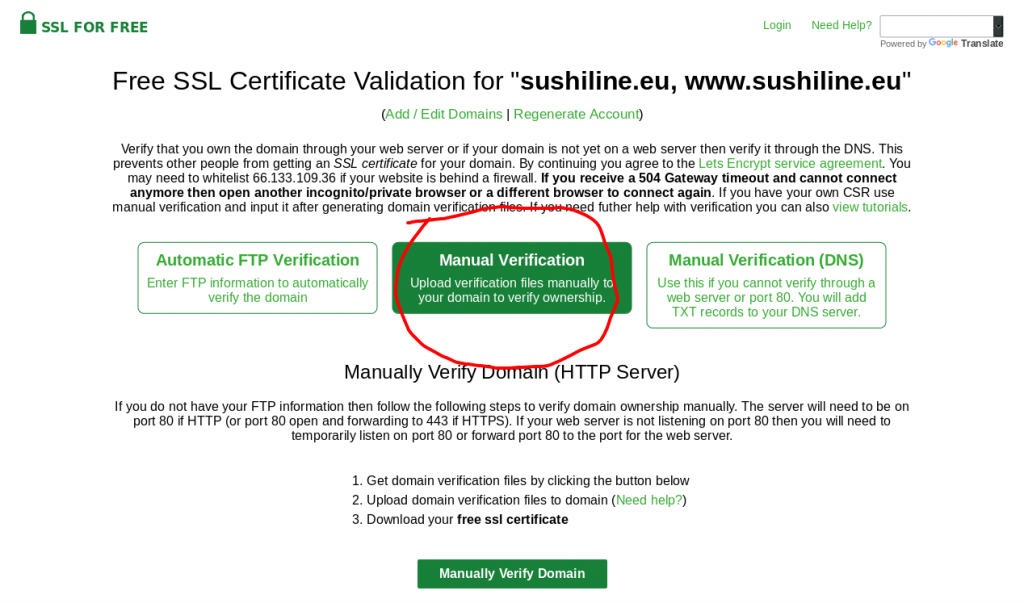Create SSL Certificate – TCERT